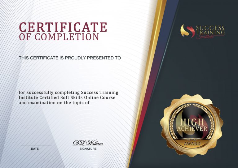 Simply Success Certificate – Success Training Institute
